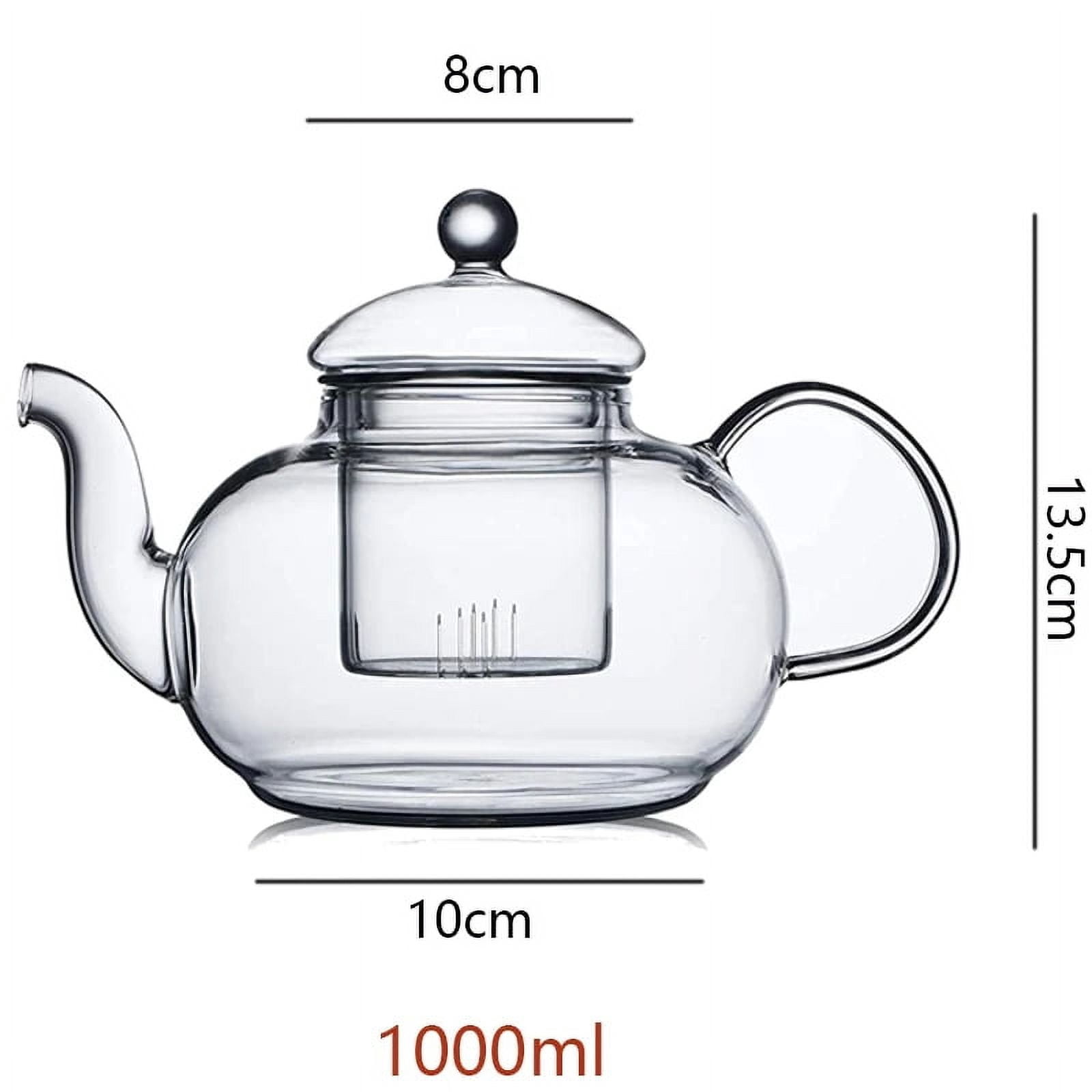 DanceeMangoos Glass Teapot Stovetop Safe,Clear Teapot with Removable ...