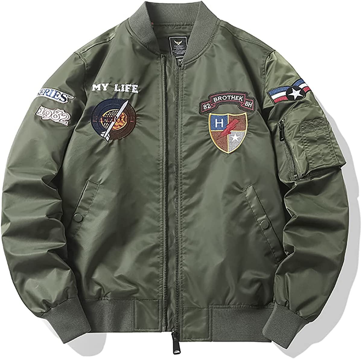 DanceeMangoos Gothic Pilot Jacket Embroidered Jacket Harajuku Men's ...