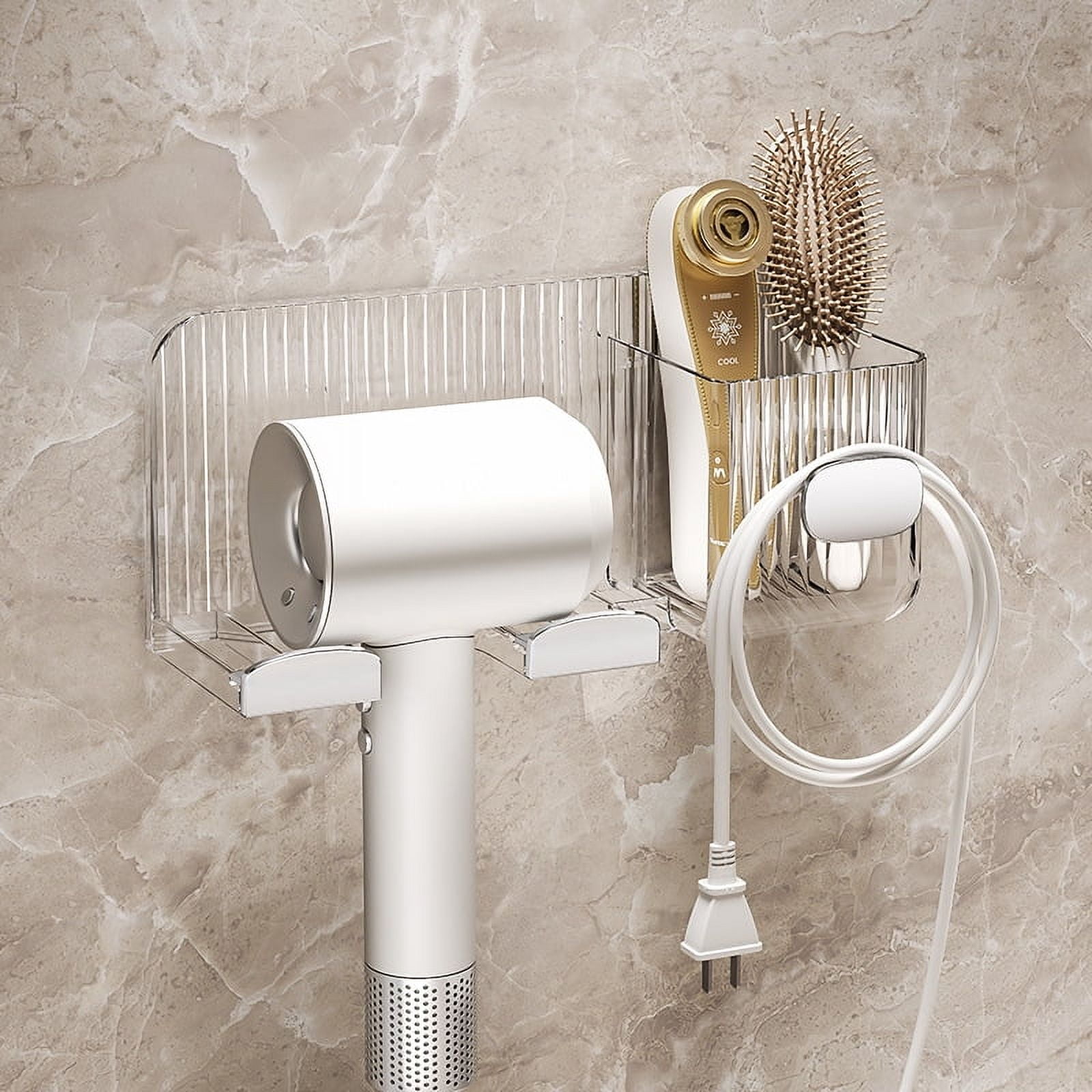 DanceeMangoos Hair Dryer Holder Wall Dryer Cradle Straightener Stand Hairdryer Organizer Box ...