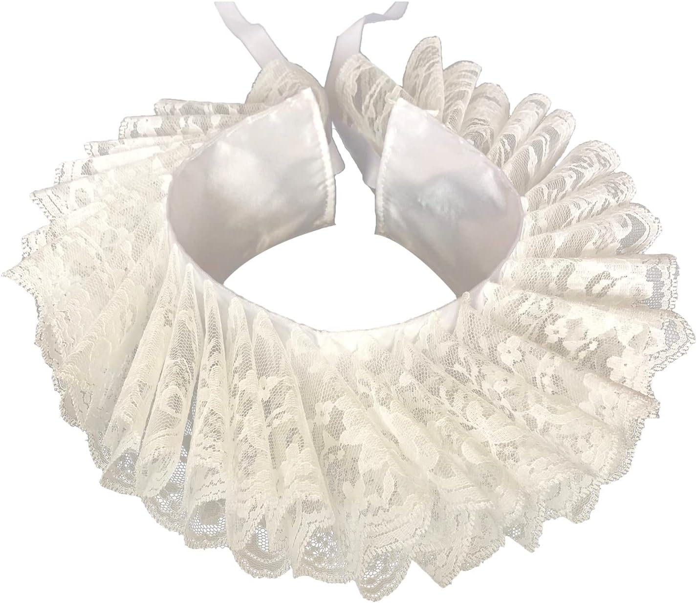 DanceeMangoos Huralona Renaissance Neck Ruffle Collar Cape Retro Tulle ...