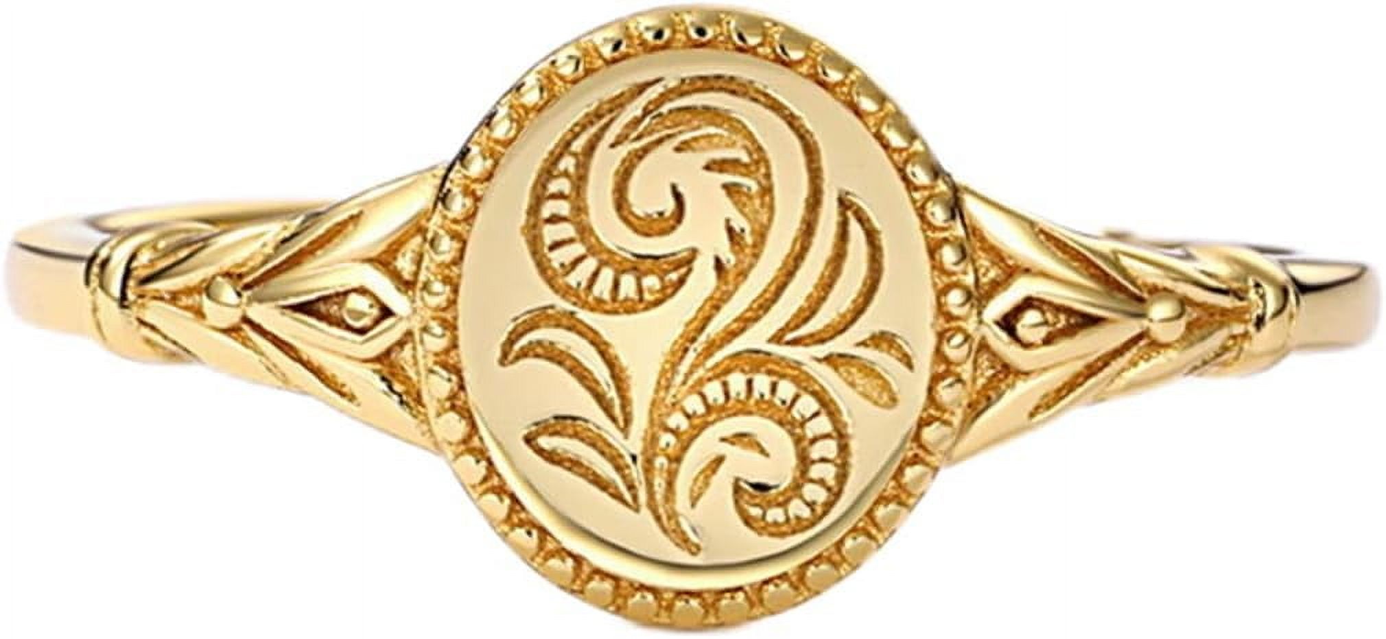 DanceeMangoos Jewelers Stainless Steel Leaf Flower Signet Style Wedding ...