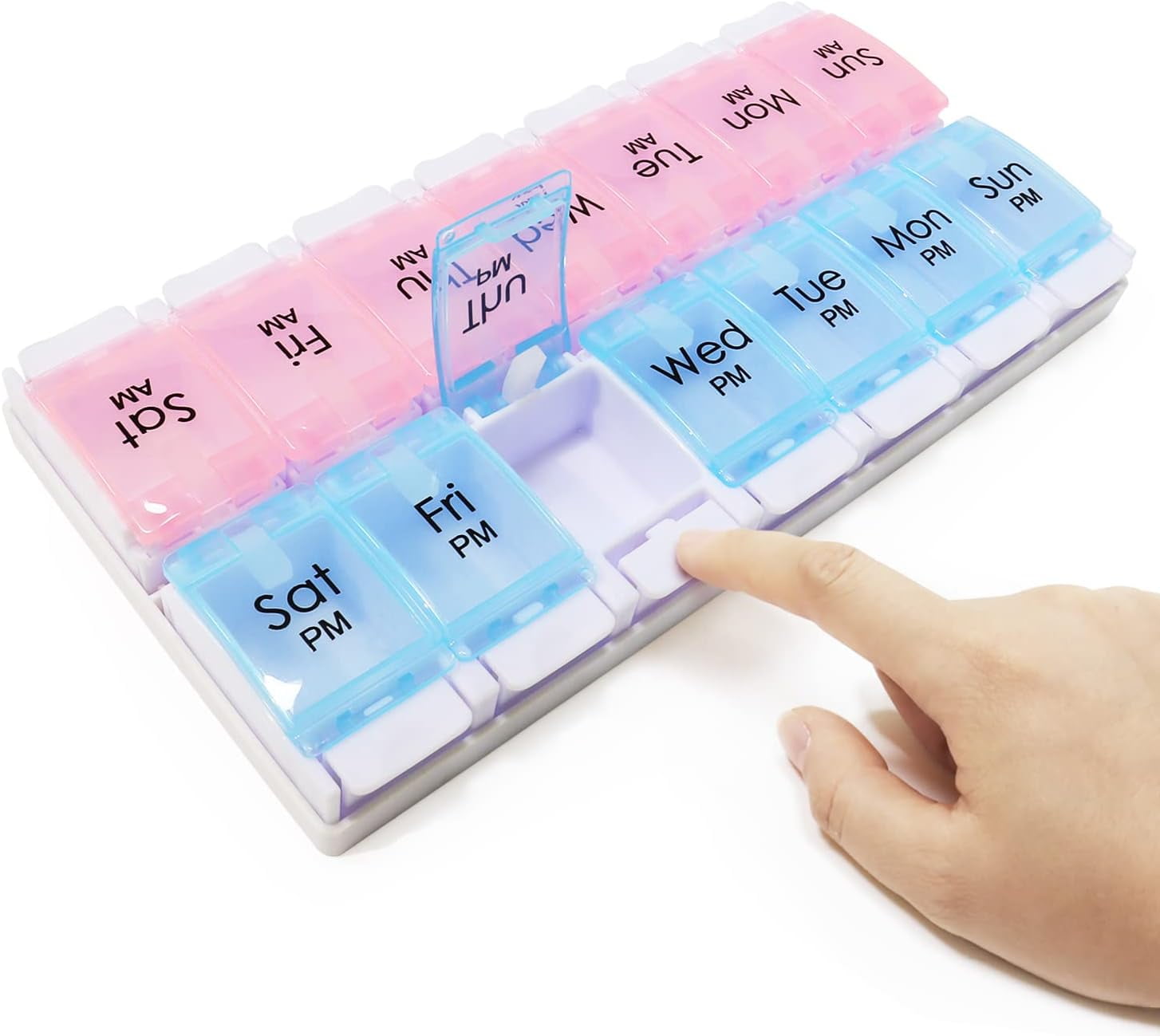 DanceeMangoos Large Pill Organizer 2 Times a Day, Pill Box 7 Day Twice ...