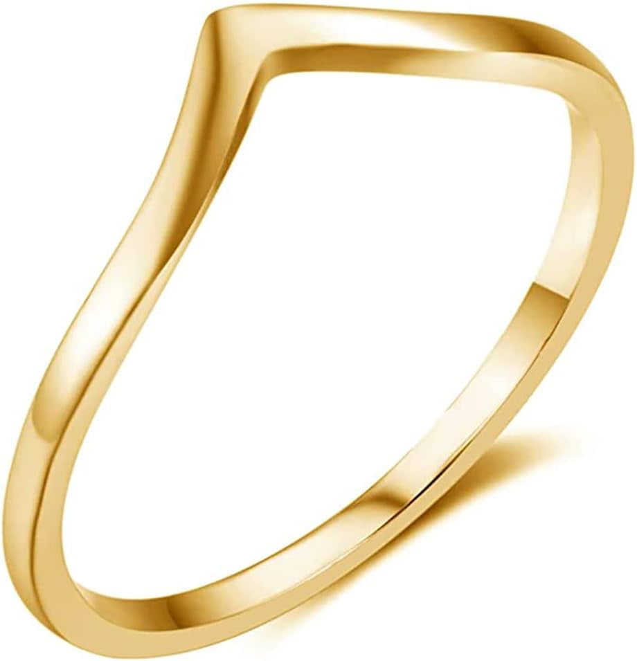DanceeMangoos Pointed Classical Simple Plain Promise Ring,Stainless ...