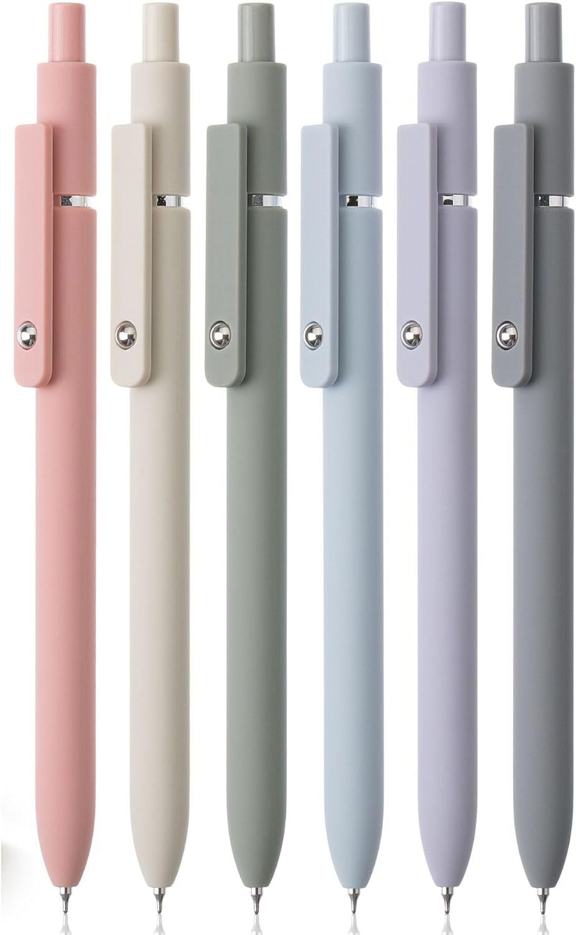 DanceeMangoos Retractable Fine Point Gel Pens, 6 Pack, Morandi Barrels ...