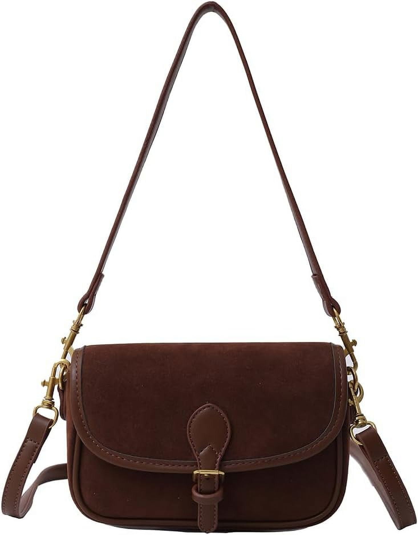 DanceeMangoos Small Shoulder Bag for Women Suede Bag Retro Fall Bag ...