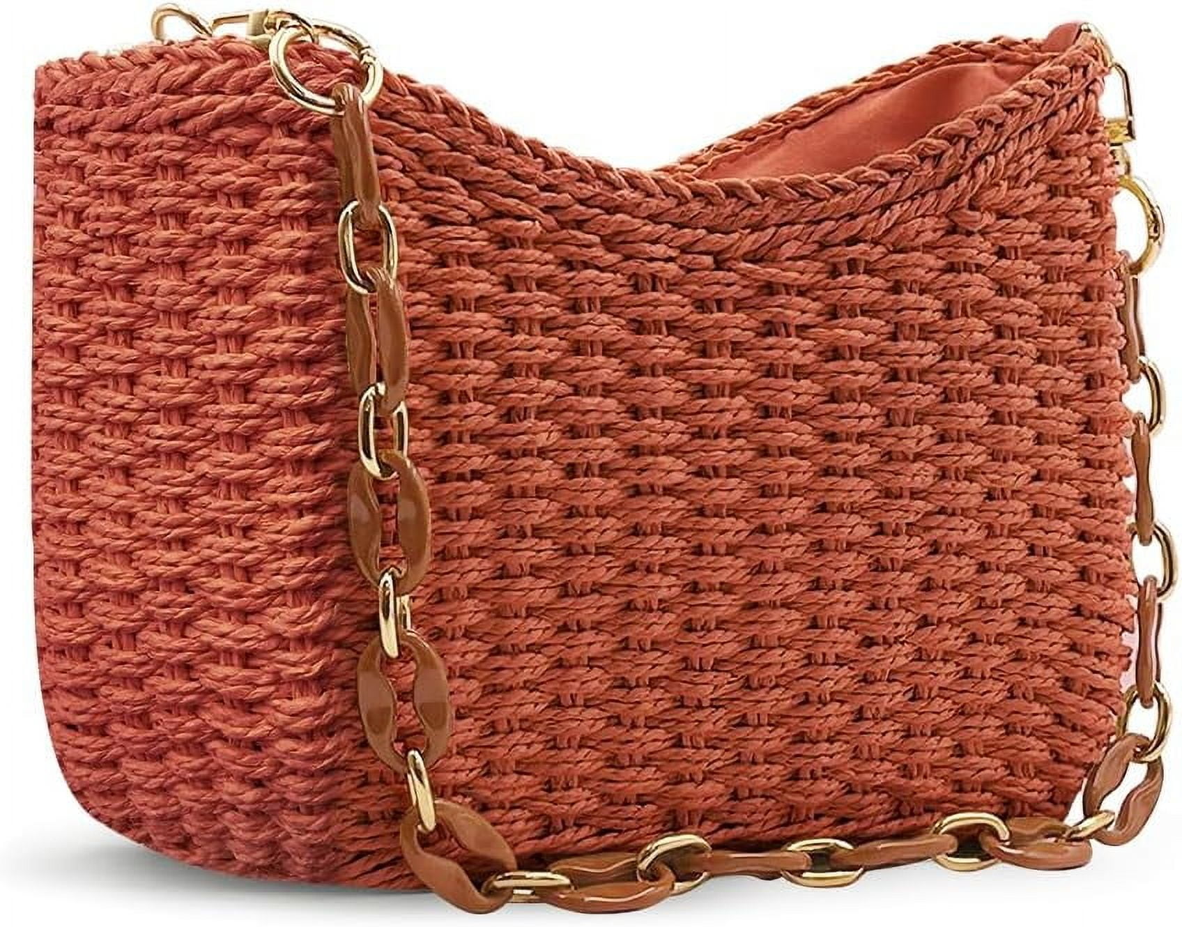DanceeMangoos Straw Woven Shoulder Bag for Women Small Summer Beach ...