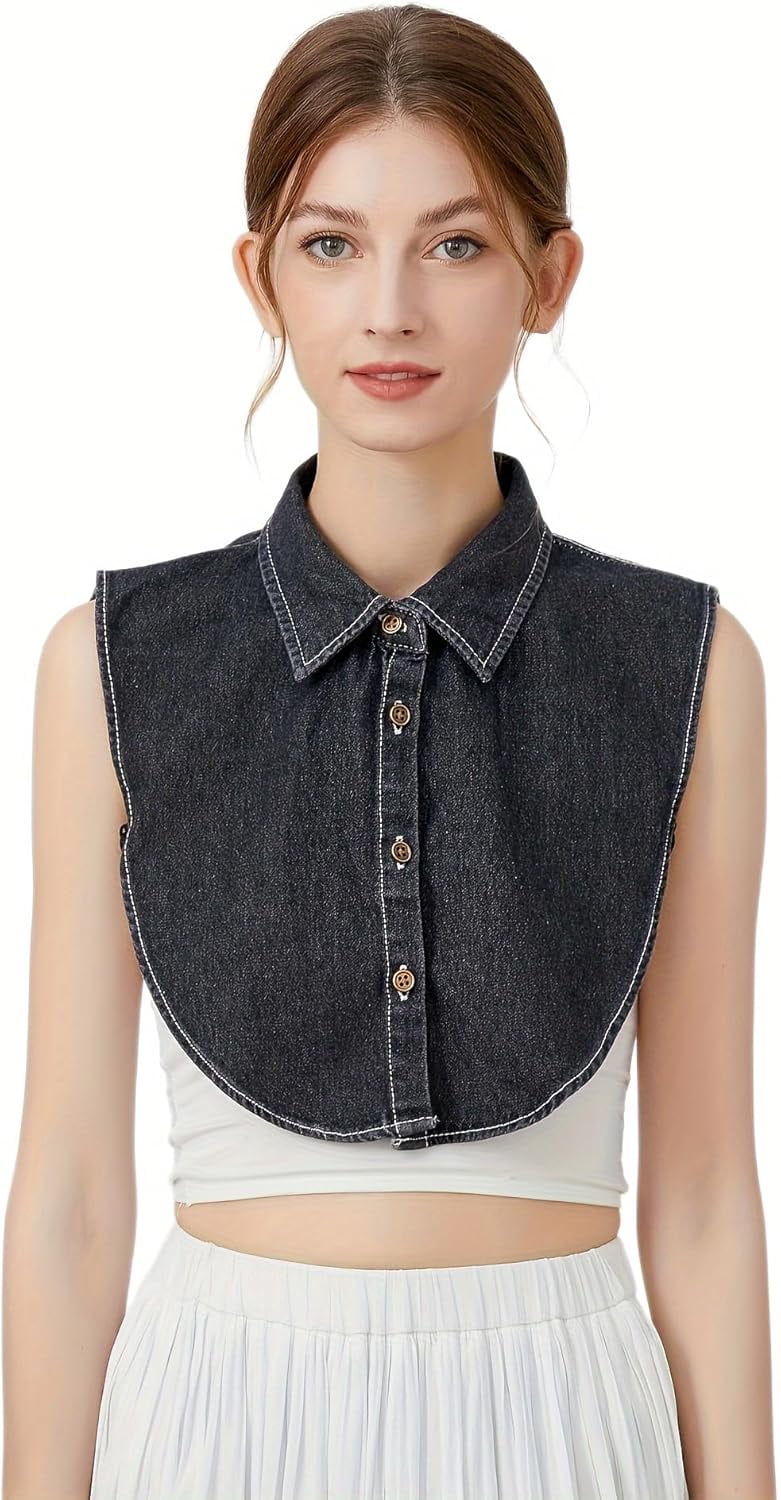DanceeMangoos Unisex Fake Collar Detachable Collar Half Shirt Blouse ...