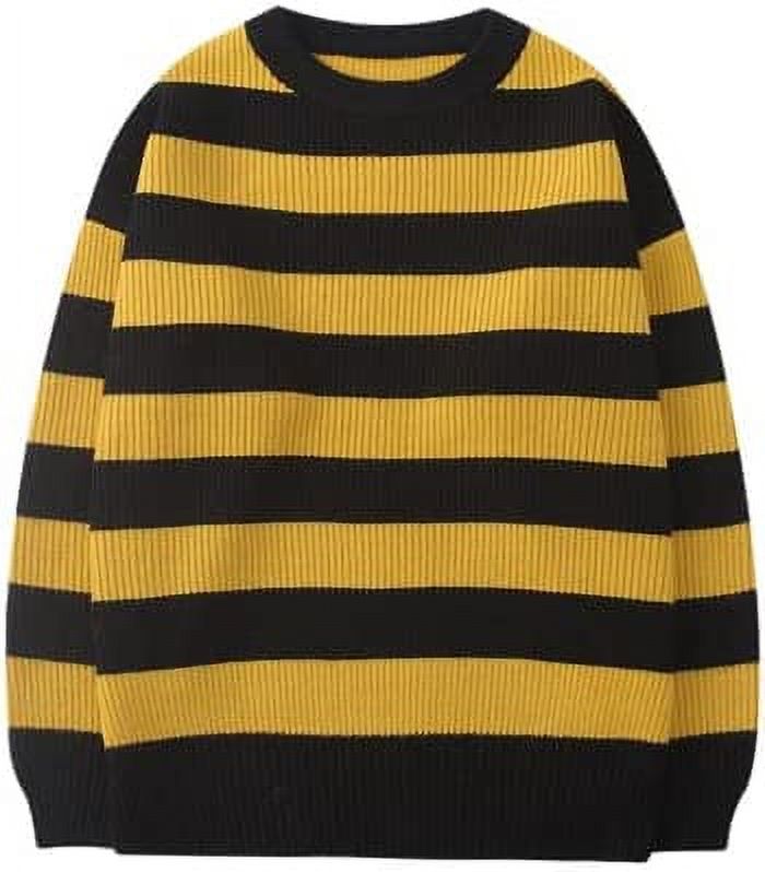 DanceeMangoos Unisex Striped Sweater Gothic Pullovers Oversized Knitted ...