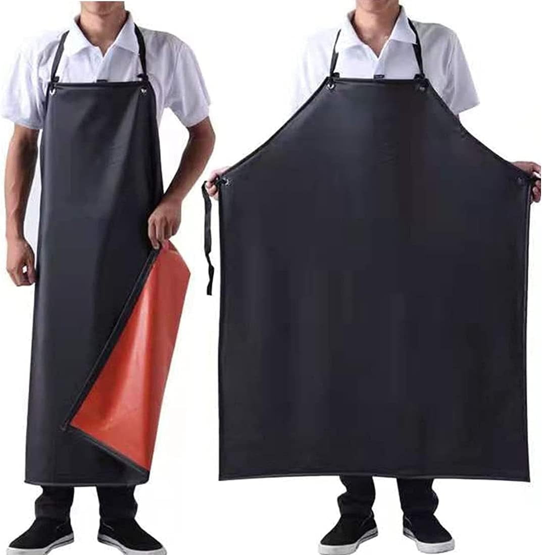 DanceeMangoos Waterproof Rubber Vinyl Apron Black - 43" Light Duty ...