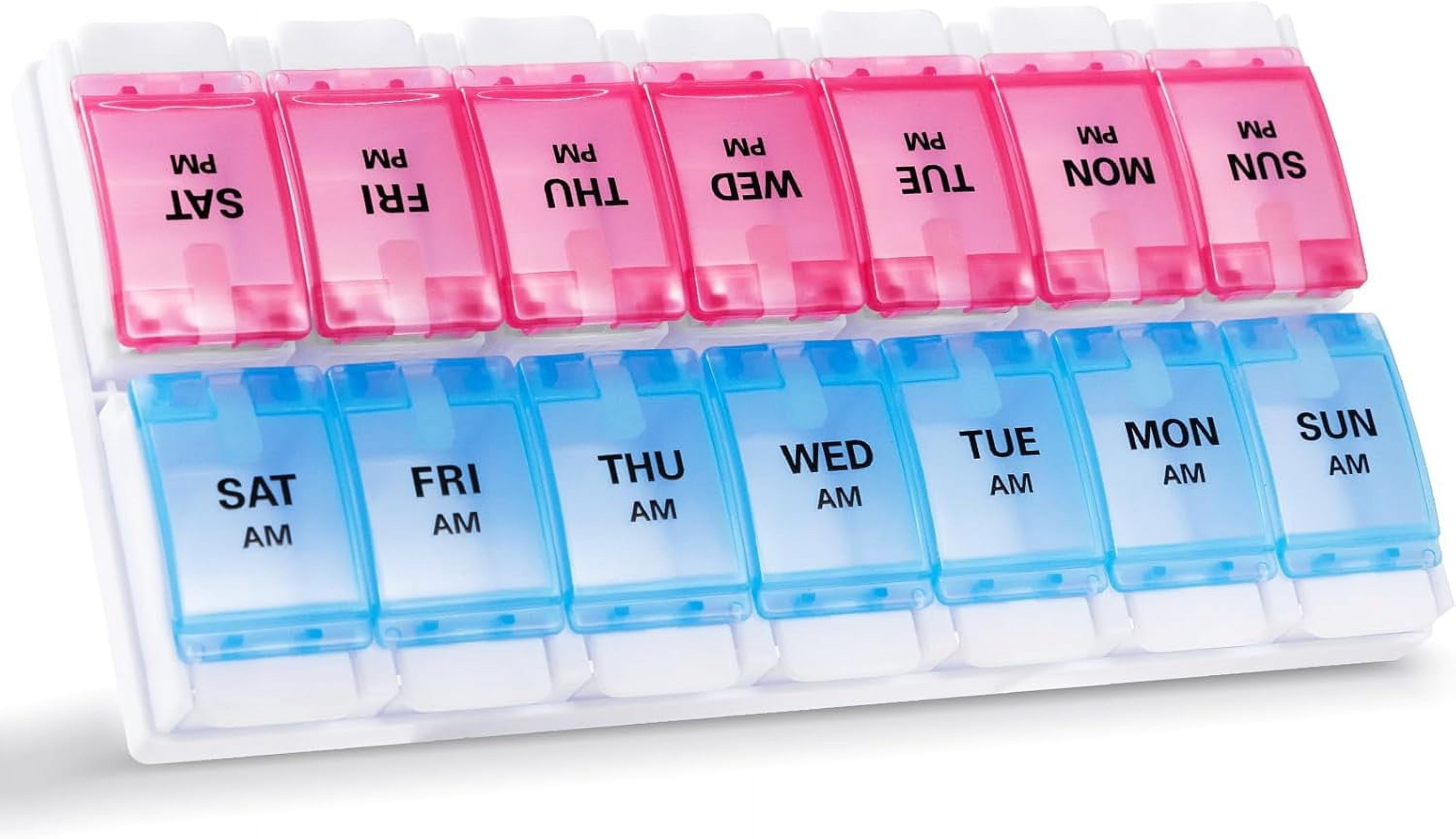 DanceeMangoos Weekly Pill Organizer 2 Times A Day, Large Daily Pill Box ...