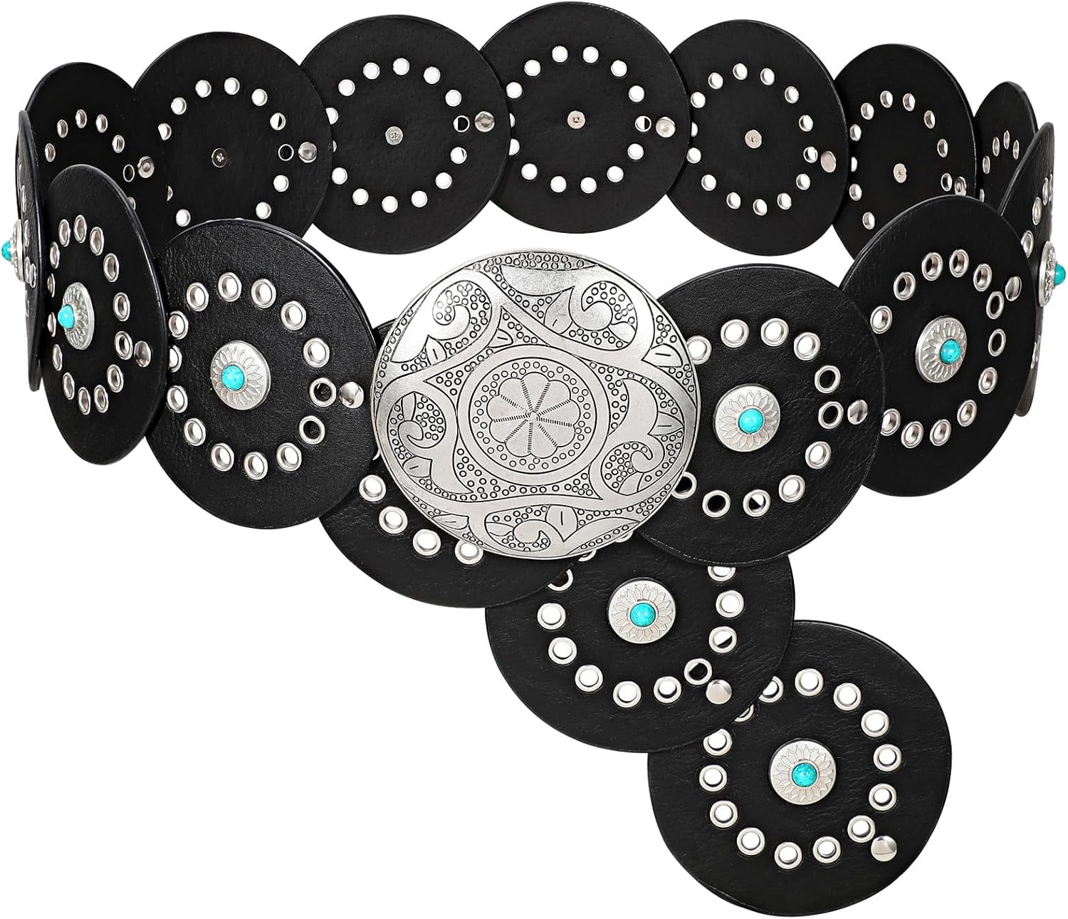 DanceeMangoos Western Leather Belts for Woman Concho Cowgirl Cowboy ...