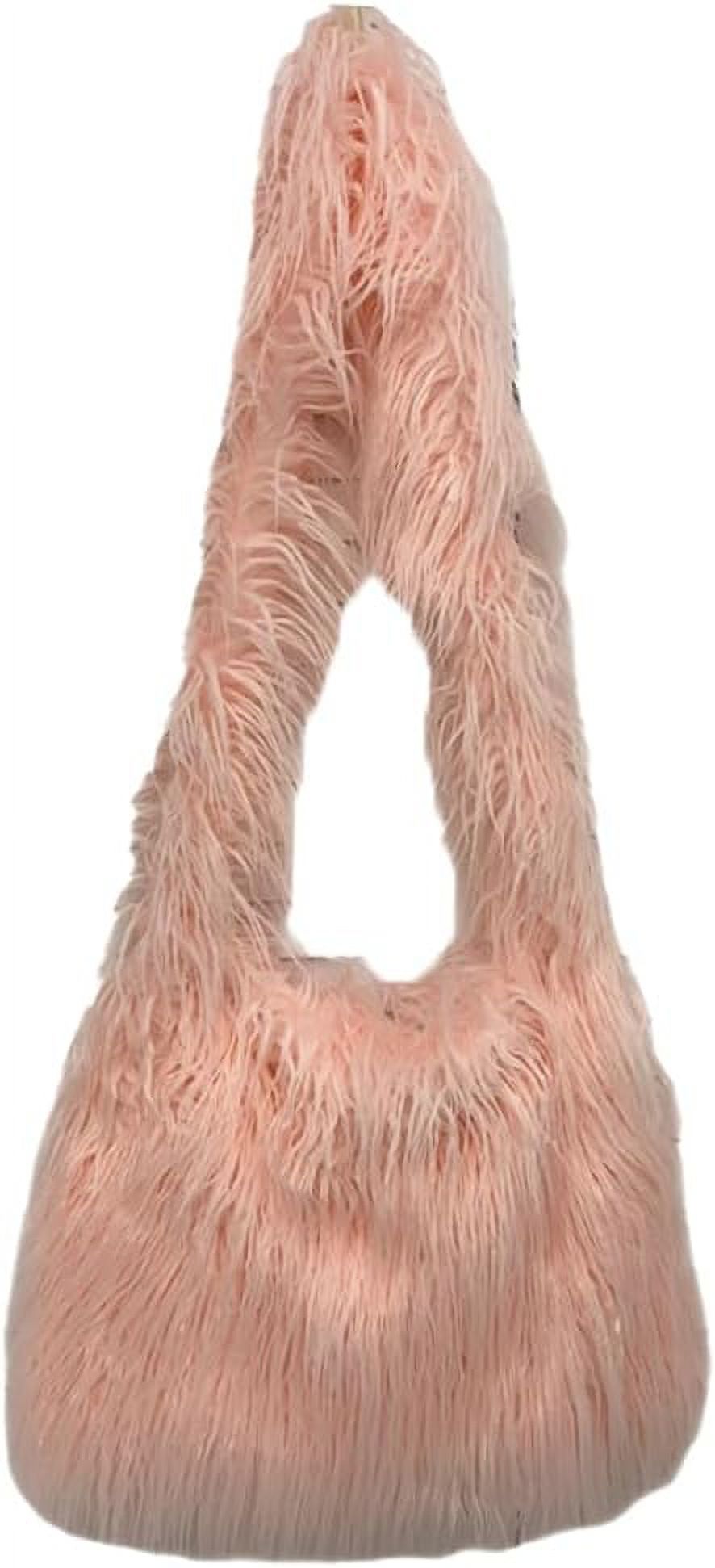 DanceeMangoos Women Fluffy Shoulder Bag Chic Fluffy Plush Tote Bag ...