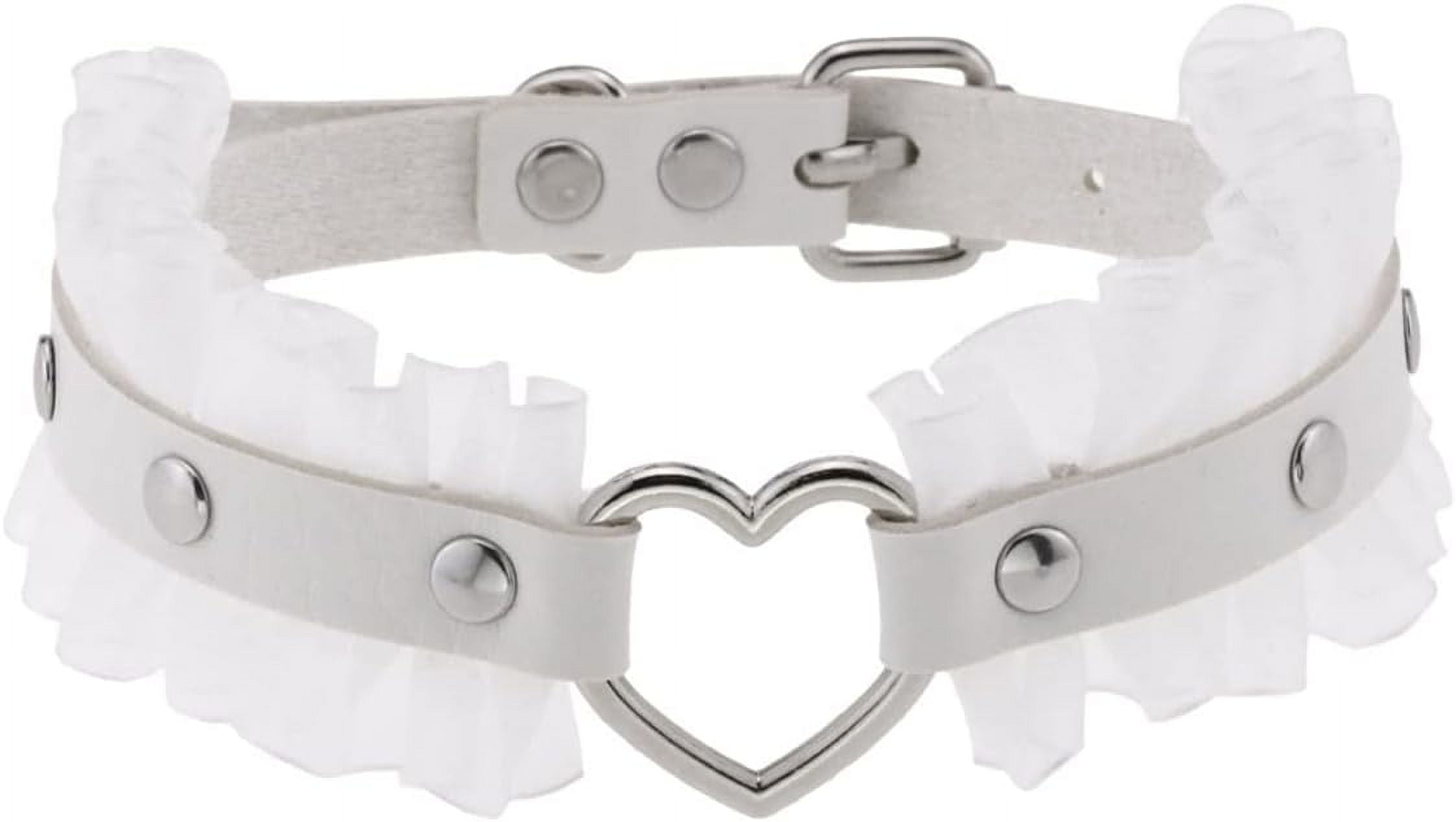 DanceeMangoos Women Gothic Goth Adjustable Choker, Lace Heart Punk ...