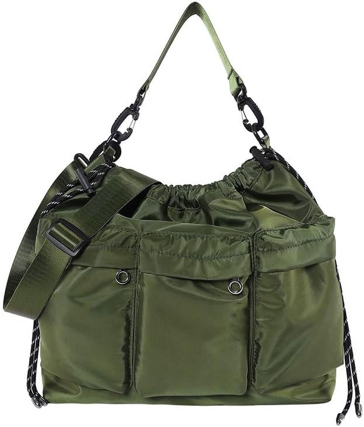 DanceeMangoos Women's Drawstring Bag Multi Pocket Functional Bag Solid ...