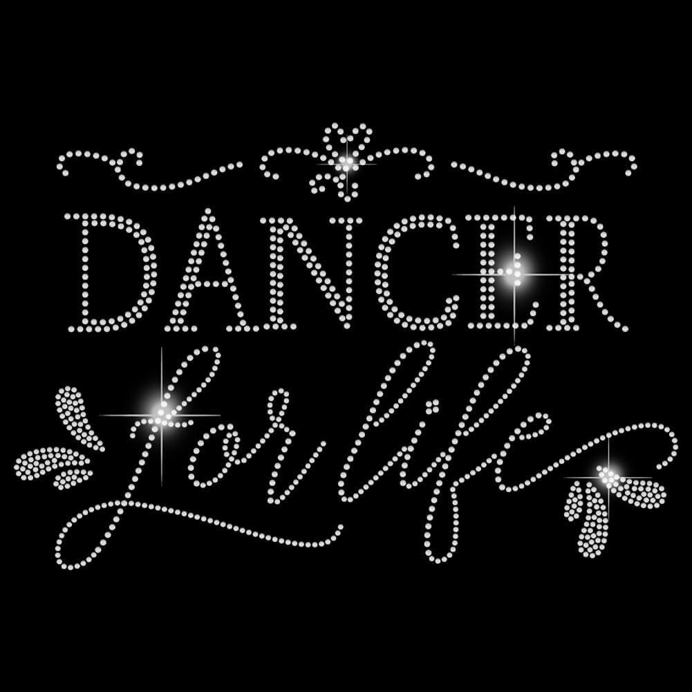 Dancer for Life Iron on Rhinestones Transfer Dance Bling Decals for ...