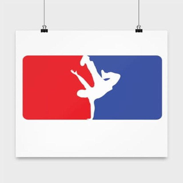 Dancer Poster, Funny Hip Hop Logo, Break Dancing Wall Art Gift, White ...