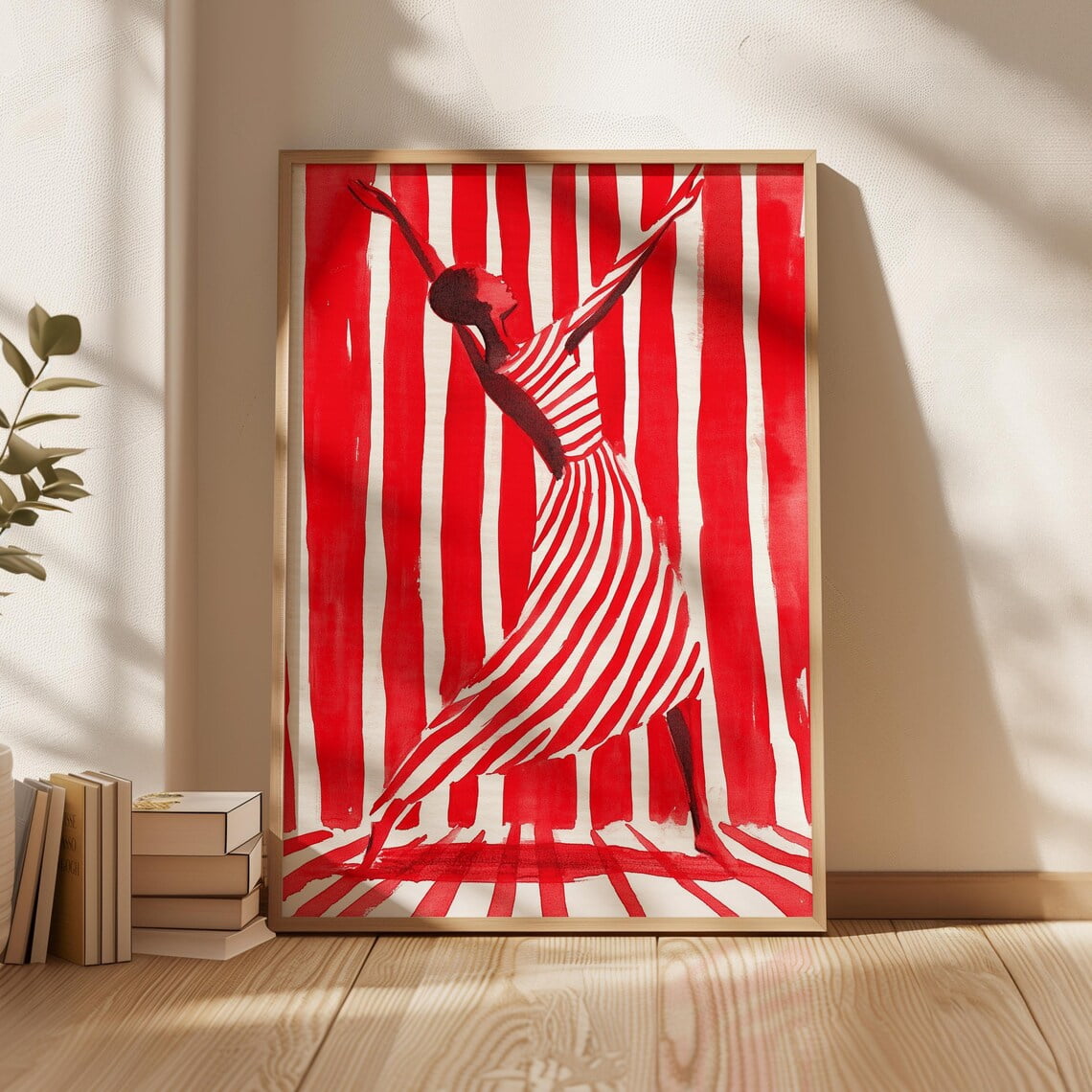 Dancer Red Abstract People Contemporary Artwork Minimalist Print Dance ...