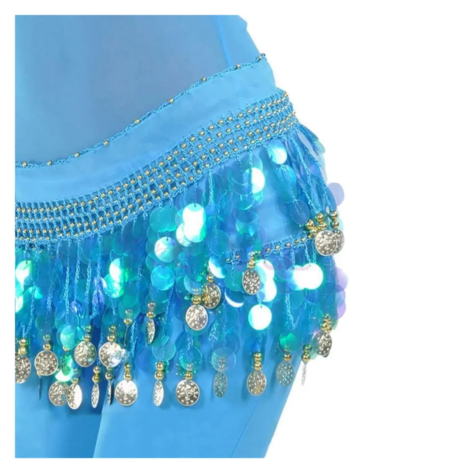 Dancer Sequins Tassels Skirt Women Belly Dance Hip Scarf Wrap Belt ...