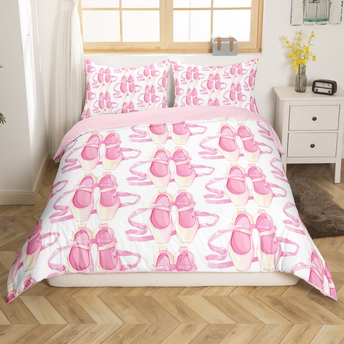 Dancer Shoes Duvet Cover Set Queen Size Artistic Ballet Bedding Set ...