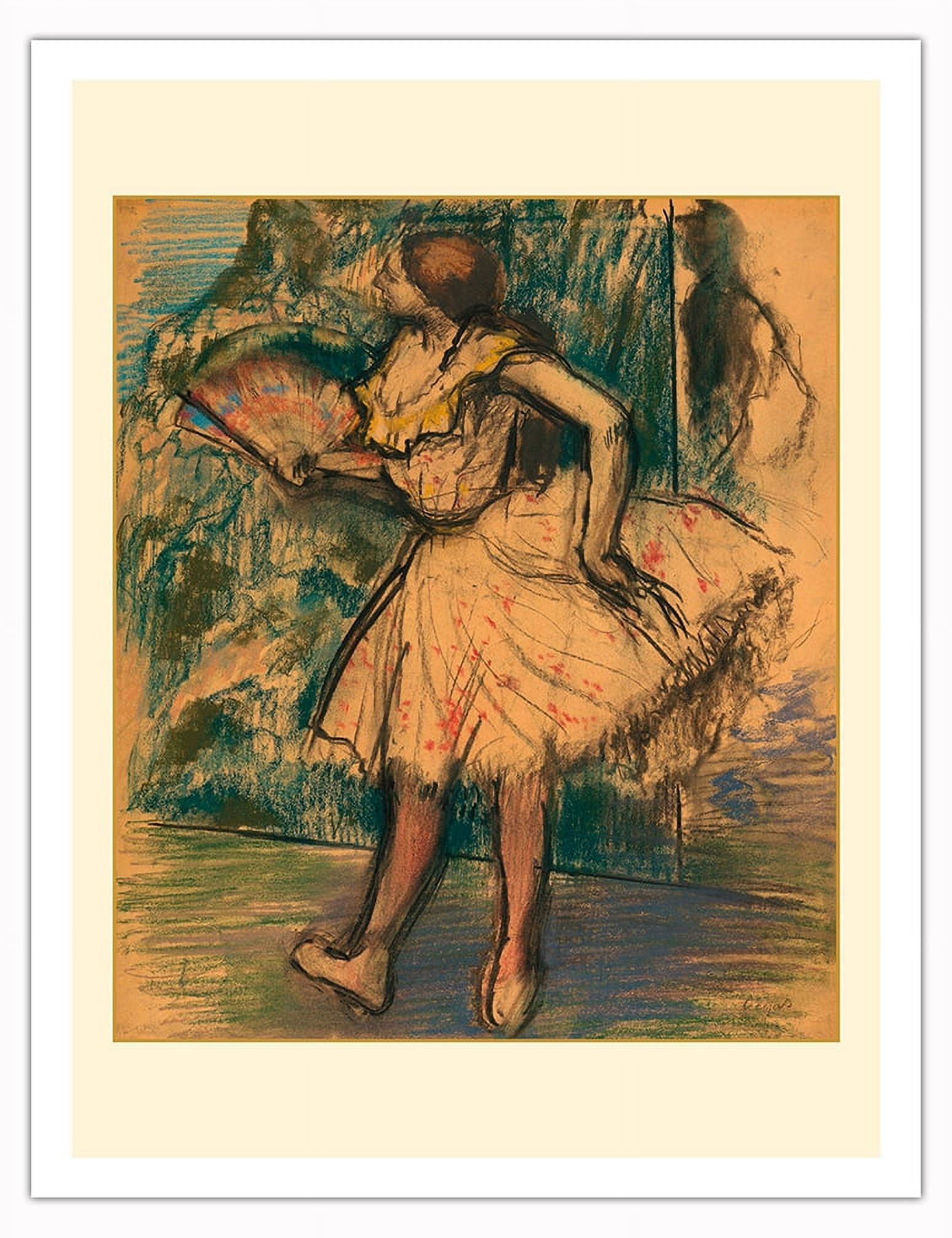 Dancer with a Fan - From an Original Color Painting by Edgar Degas c ...