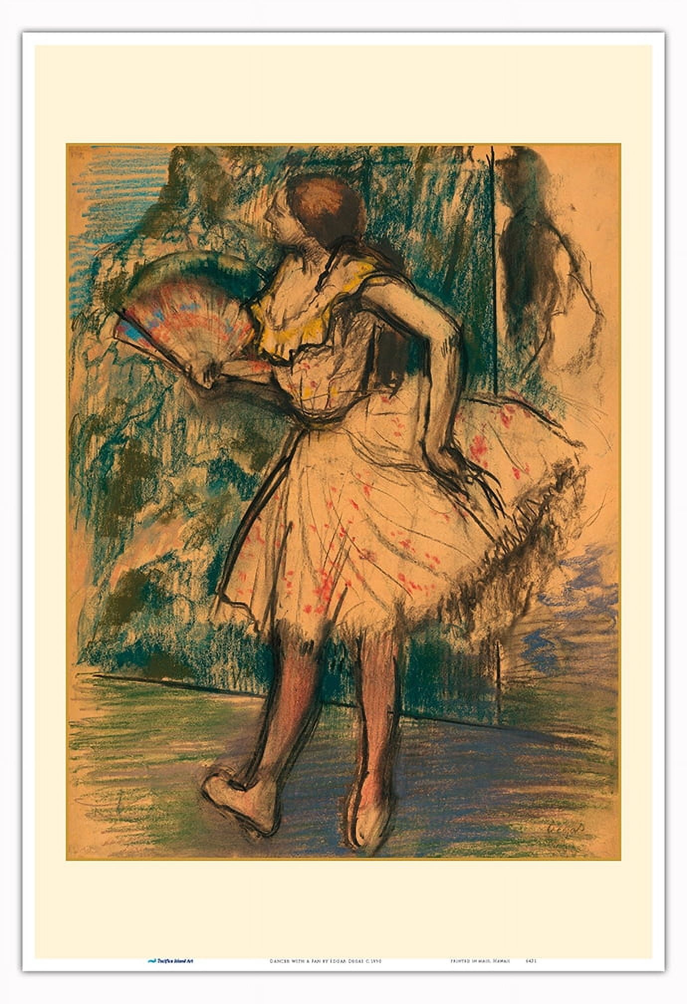 Dancer with a Fan - From an Original Color Painting by Edgar Degas c ...