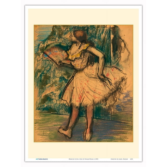 Dancer with a Fan - From an Original Color Painting by Edgar Degas c ...