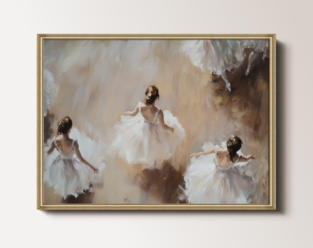 Dancers Art Print Ballet Painting Neutral Dance Prints, Dancing ...