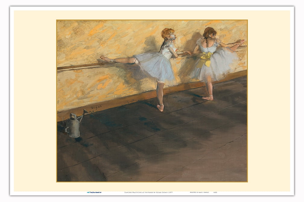 Dancers Practicing at the Barre - From an Original Color Painting by ...
