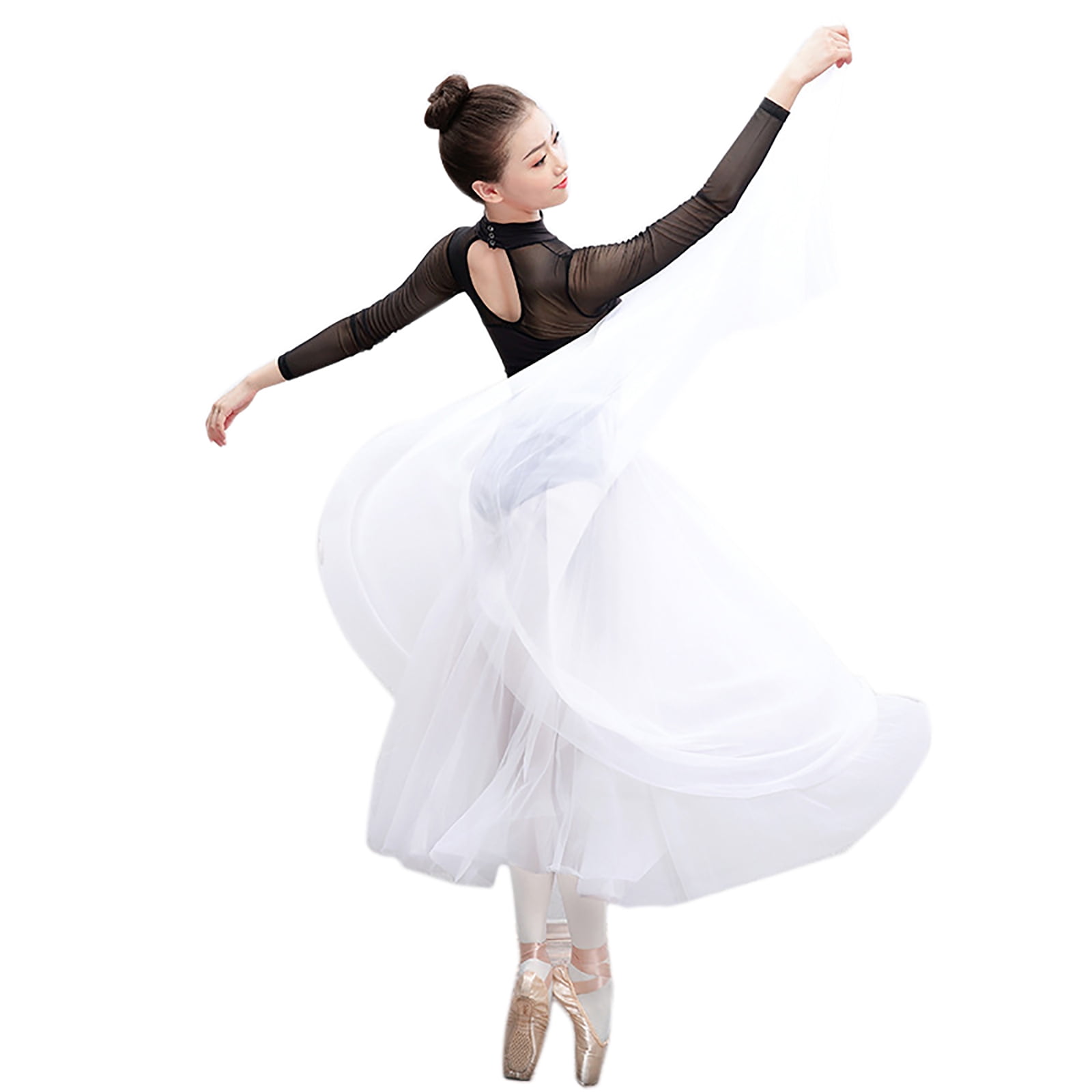 Dancewear Women's Tulle Tutu Skirt Overlay Long Mesh Pull-On Ballet ...