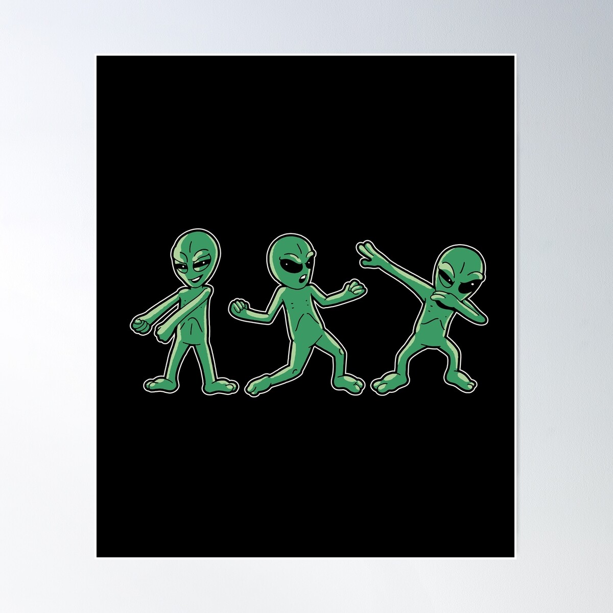 Dancing Aliens Poster Wall Art, Modern Wall Decor For Living Room ...