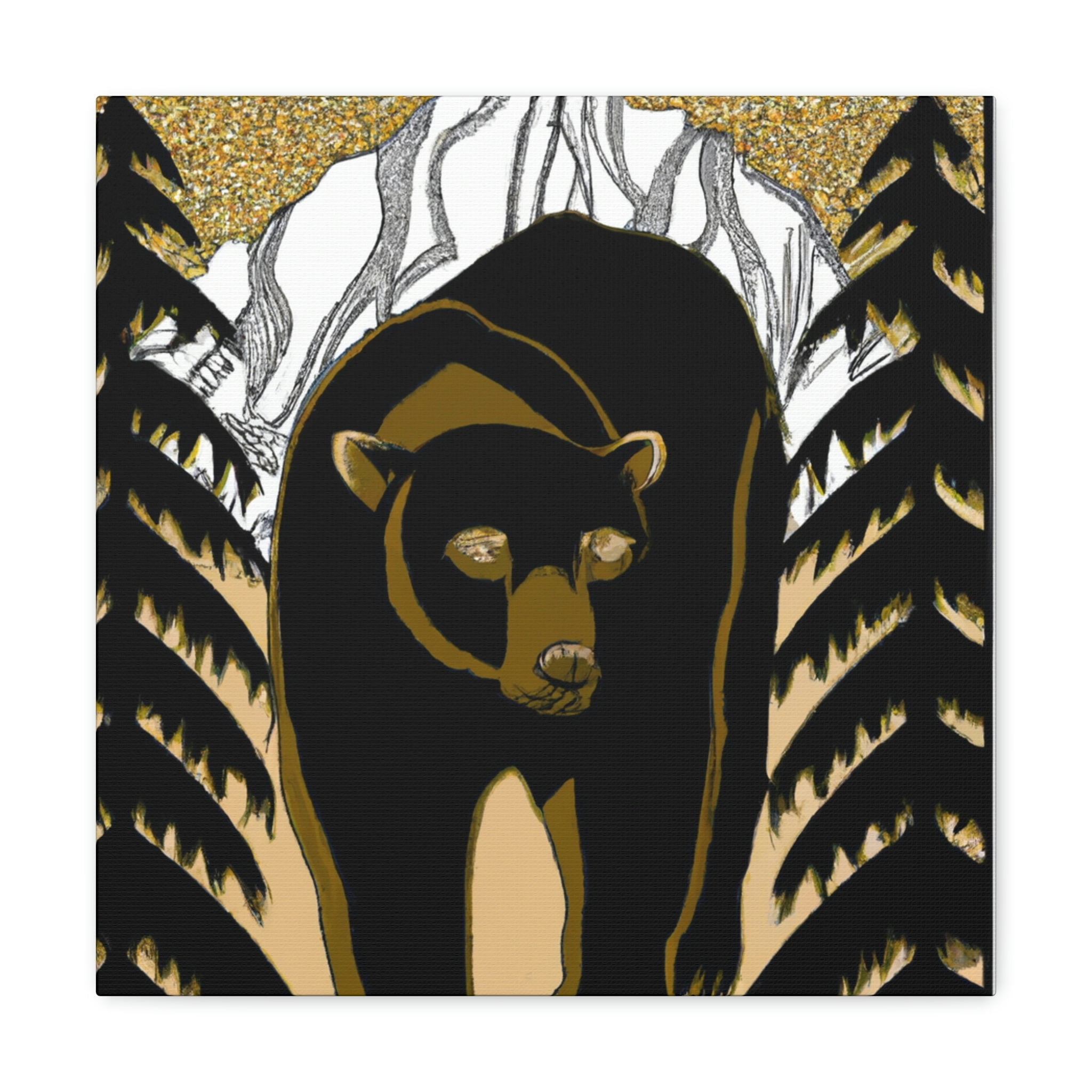 Dancing Art Deco Bear - Canvas - Walmart.com