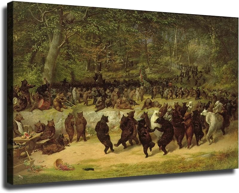 Dancing Bears By William Beard Poster Canvas Print Photo Wall Art Home ...