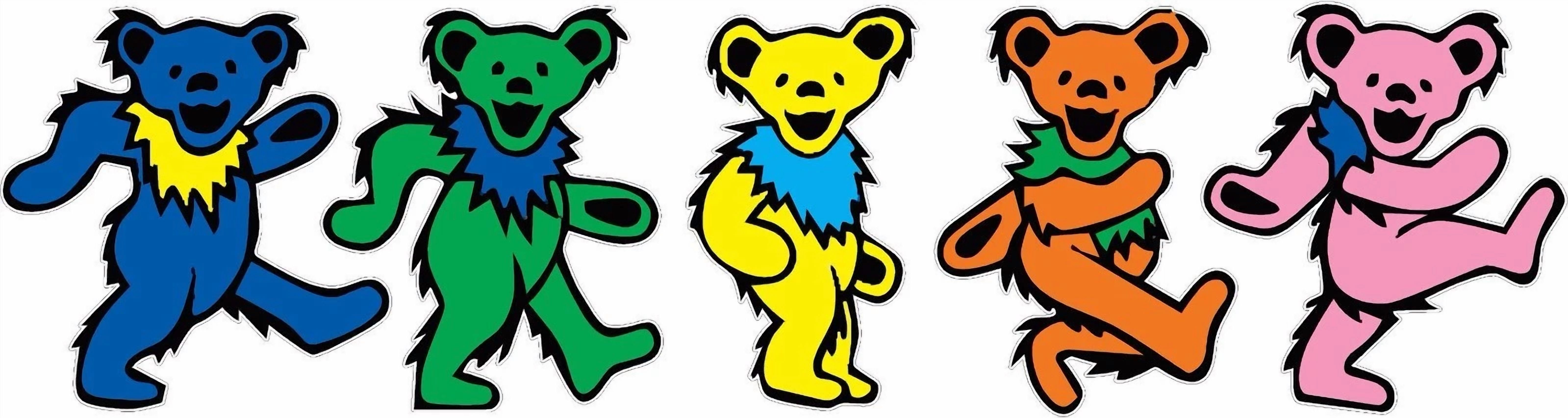 Dancing Bears Grateful Dead Head Vinyl Decal Set 12" Width - Walmart.com
