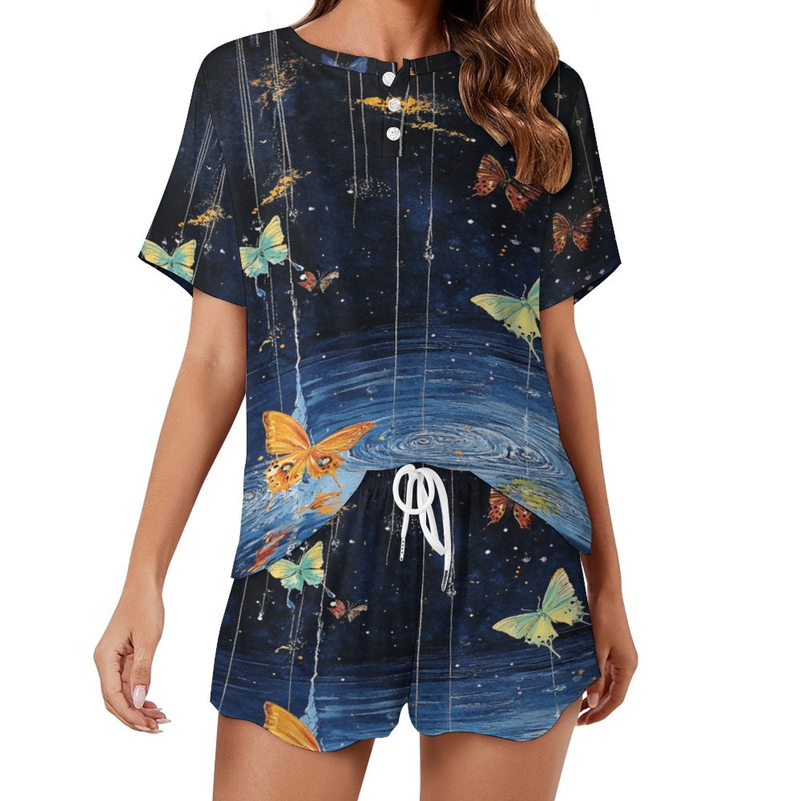 Dancing Butterflies 2 Pack Women’s Pajama Set Print Sleepwear And ...