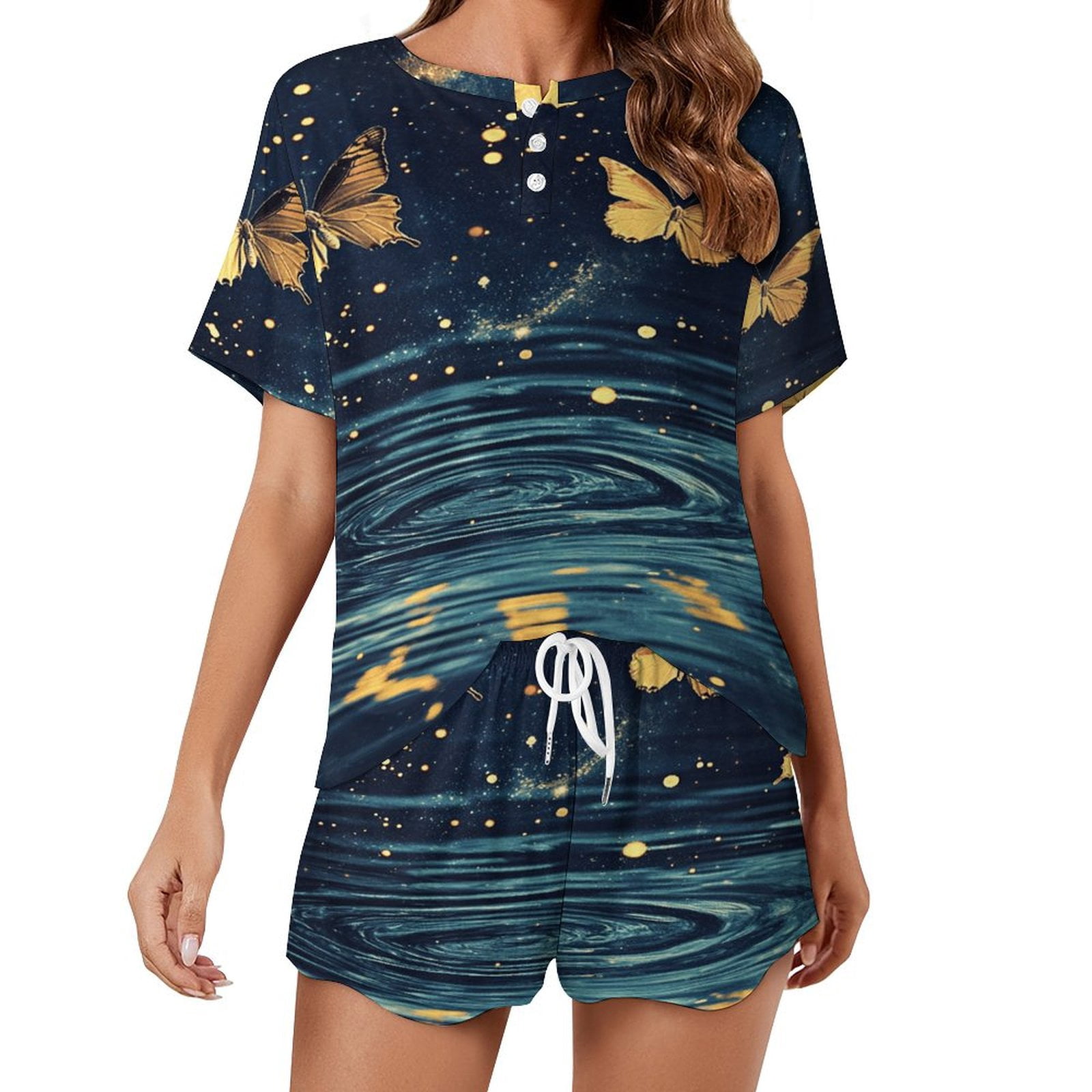 Dancing Butterflies Pajama Set for Women 2 Piece Sleepwear Loungewear ...