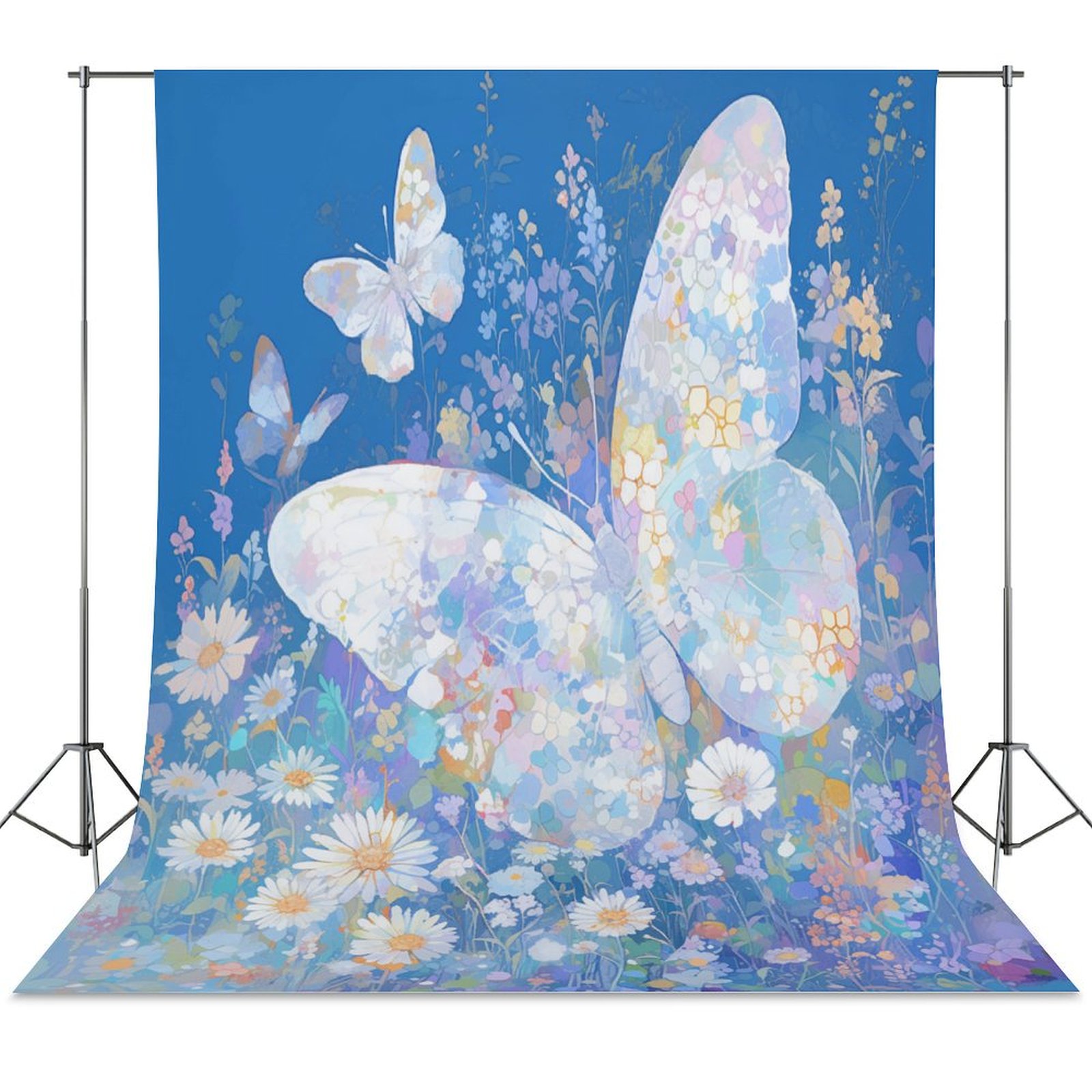 Dancing Butterflies Spring Wall Backdrop Background Floral Backdrops ...