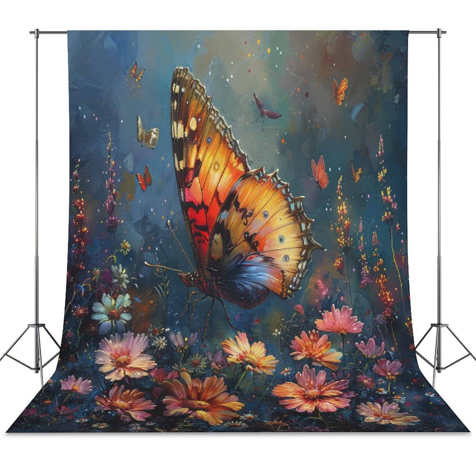 Dancing Butterflies Spring Wall Backdrop Background Floral Backdrops ...