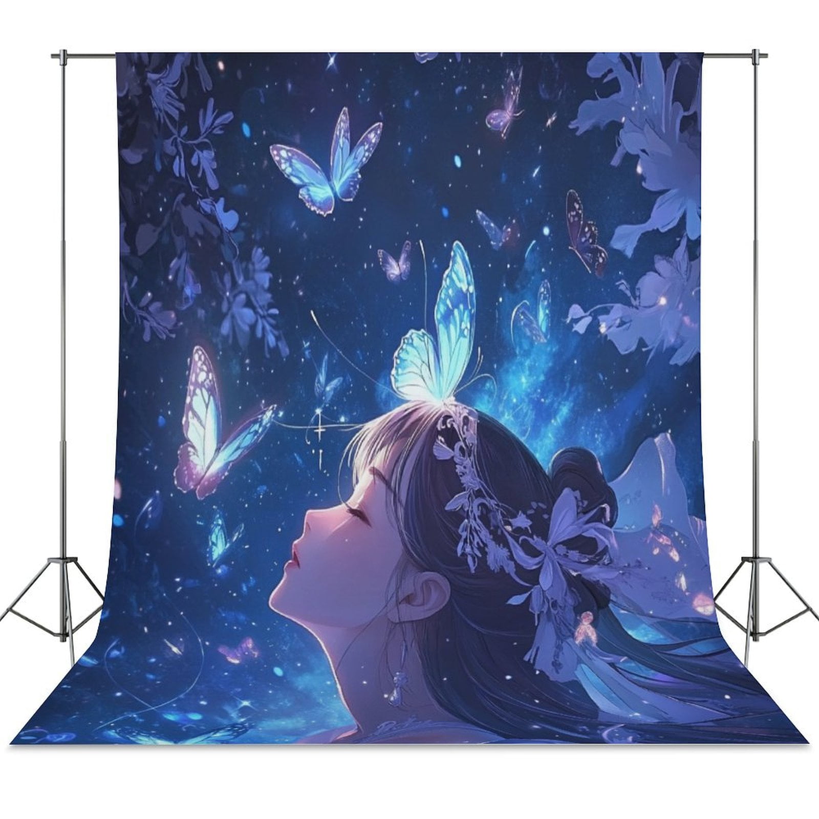 Dancing Butterflies Spring Wall Backdrop Background Floral Backdrops ...