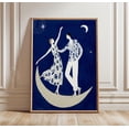Dancing Couple Moon Romantic Night Blue Poster Unframed Paper Print ...