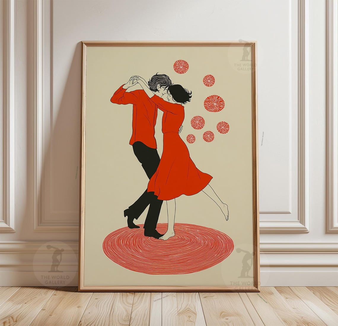 Dancing Couple Poster Romantic Dance Wall Art Retro Minimal Love ...