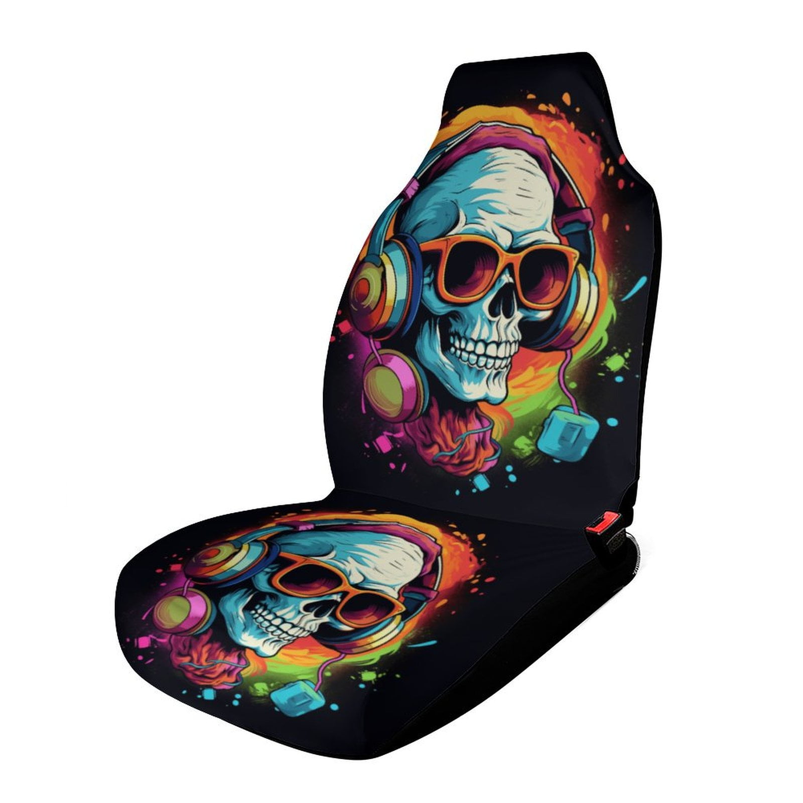 Dancing Cute Skull Man 2 Front Car Seat Covers for Car Truck Sedan SUV ...