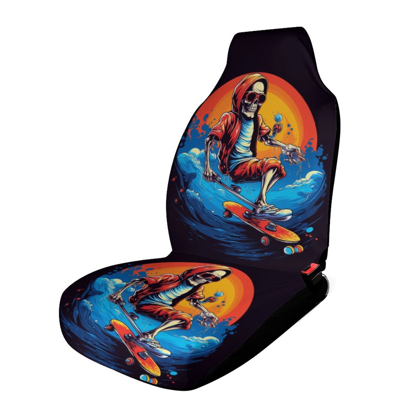 Dancing Cute Skull Man Car Seat Covers,Universal Auto Front Seats ...