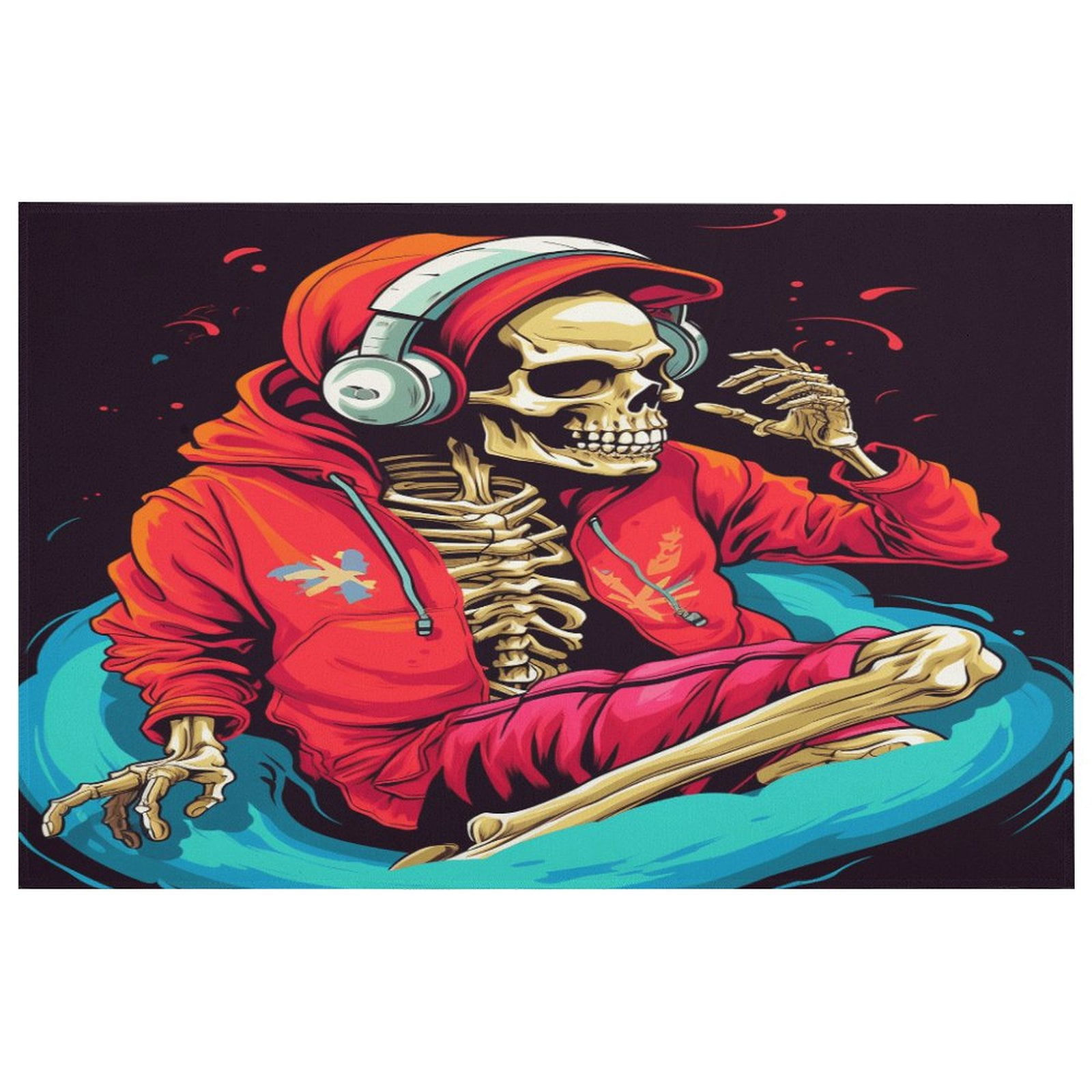 Dancing Cute Skull Man Rug - for Living Room, Bedroom, And Dining Room ...