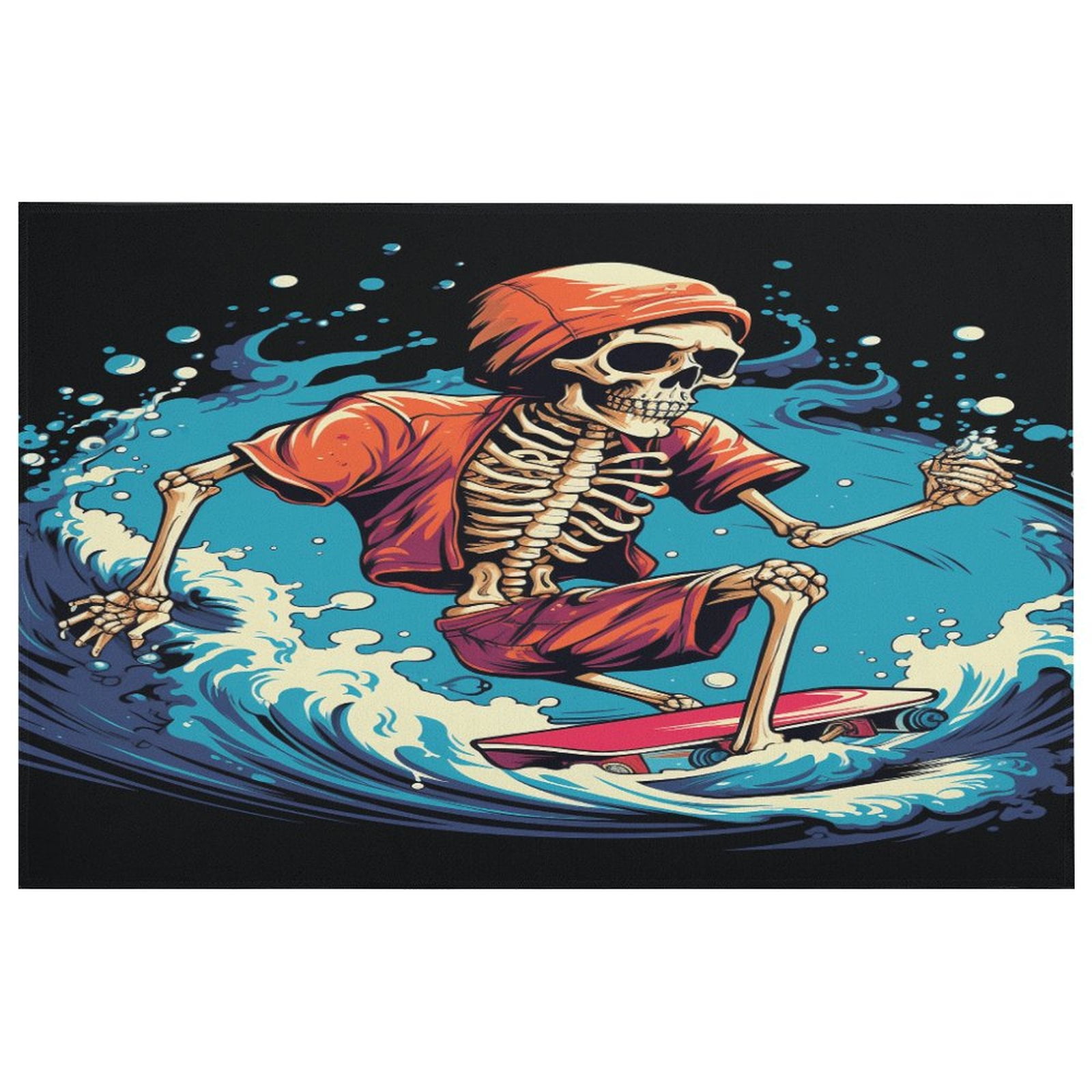 Dancing Cute Skull Man Rug - for Living Room, Bedroom, And Dining Room ...