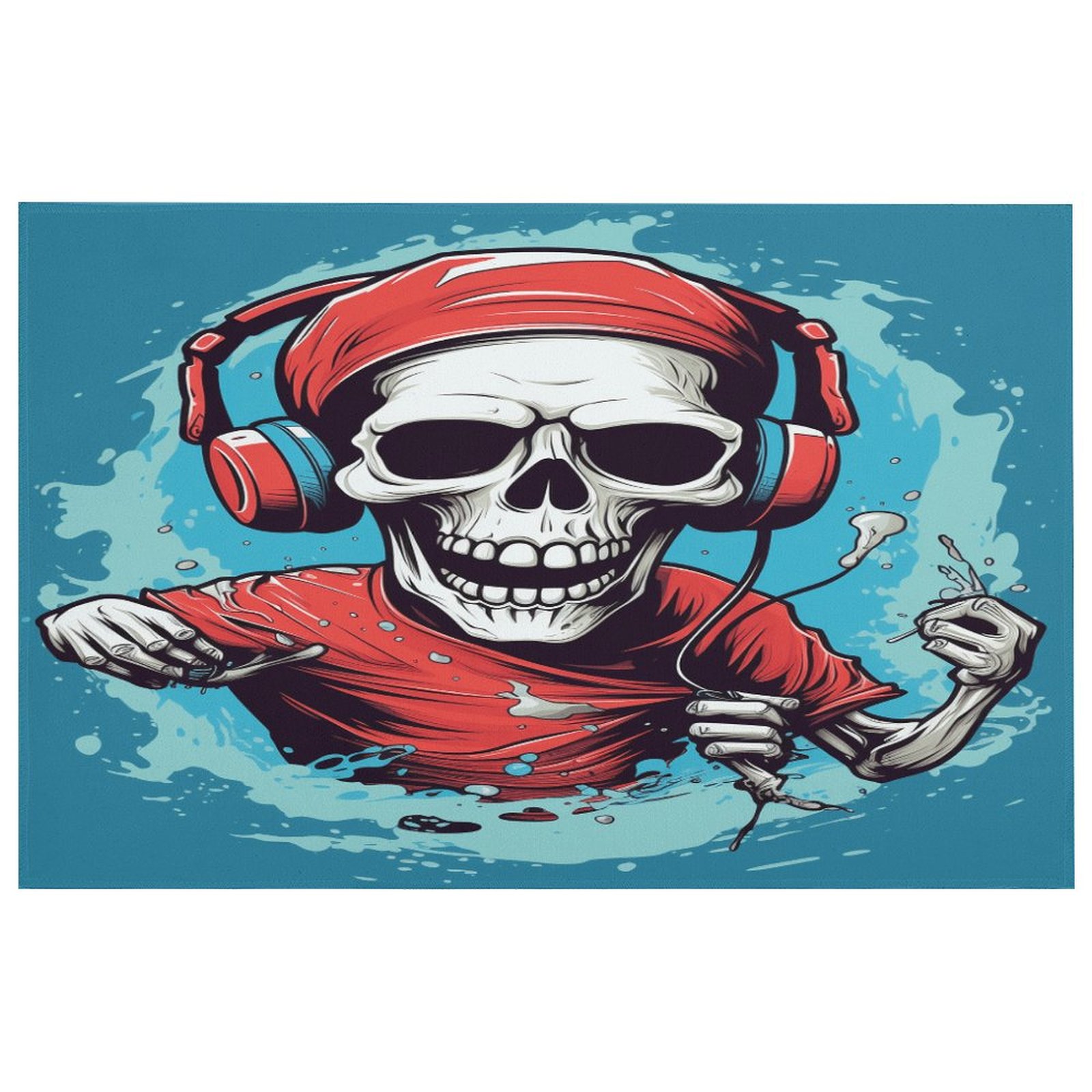 Dancing Cute Skull Man Rug - for Living Room, Bedroom, And Dining Room ...