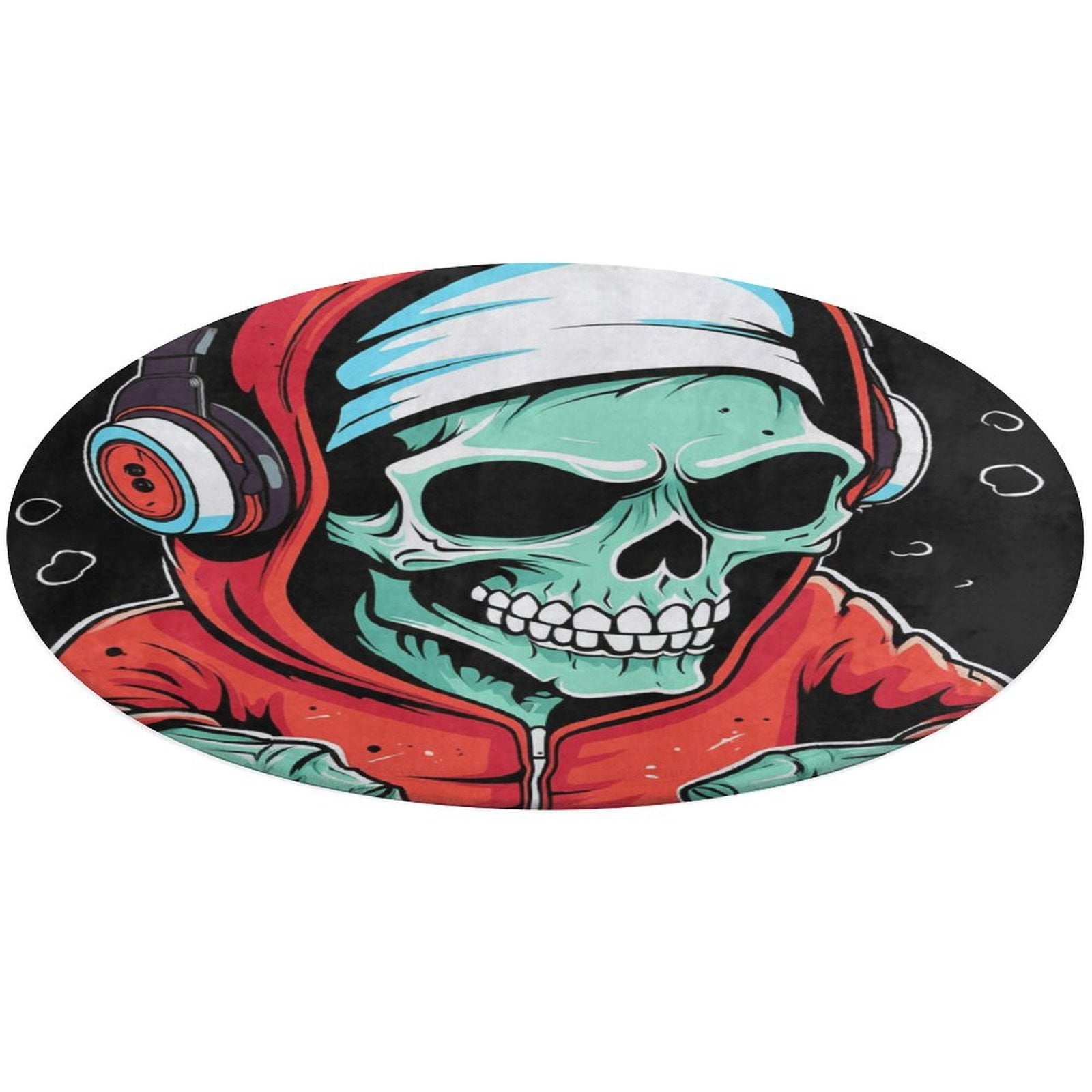 Dancing Cute Skull Man Washable Round Rug -Circle Area Rugs for Nursery ...