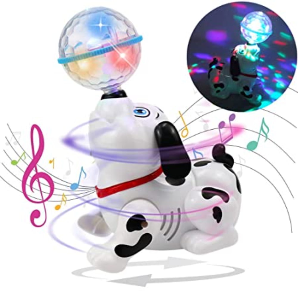 Interactive Dancing Dog Toy - 360° Spin, LED Lights, Music for Kids ...