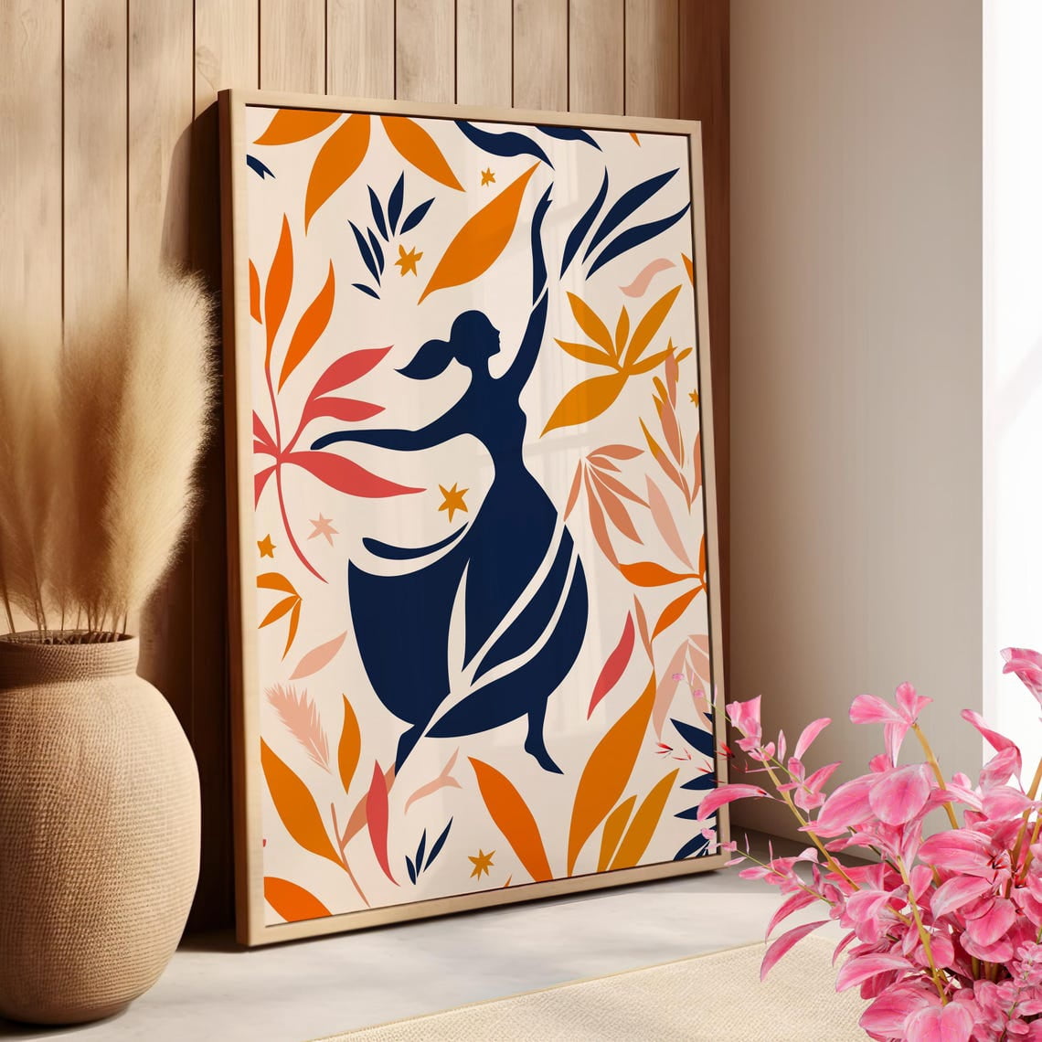 Dancing Figure Botanical Abstract Cut-out Style Henri Matisse Inspired ...