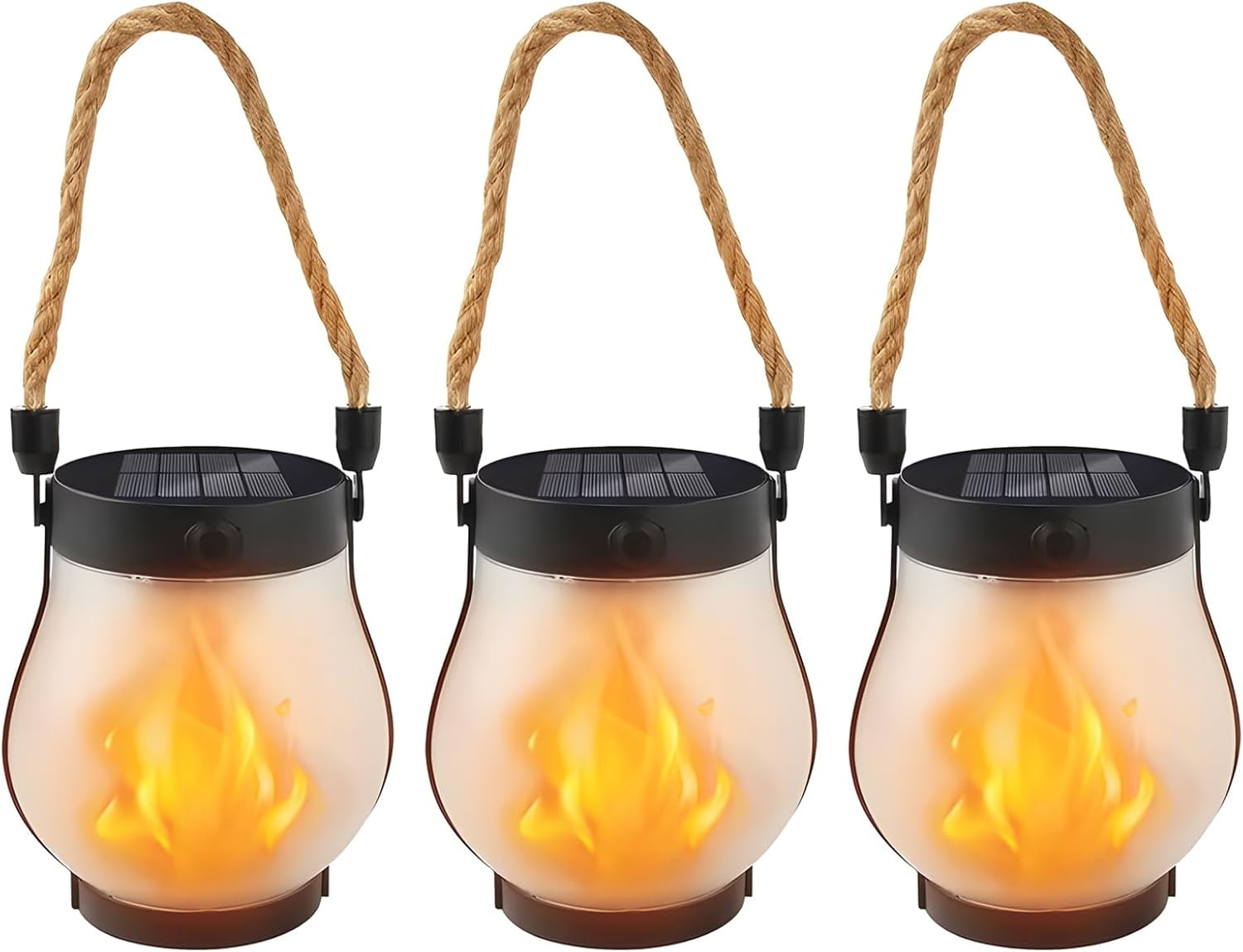 Dancing Flame Solar Lantern Outdoor Lights – Decorative Flickering ...