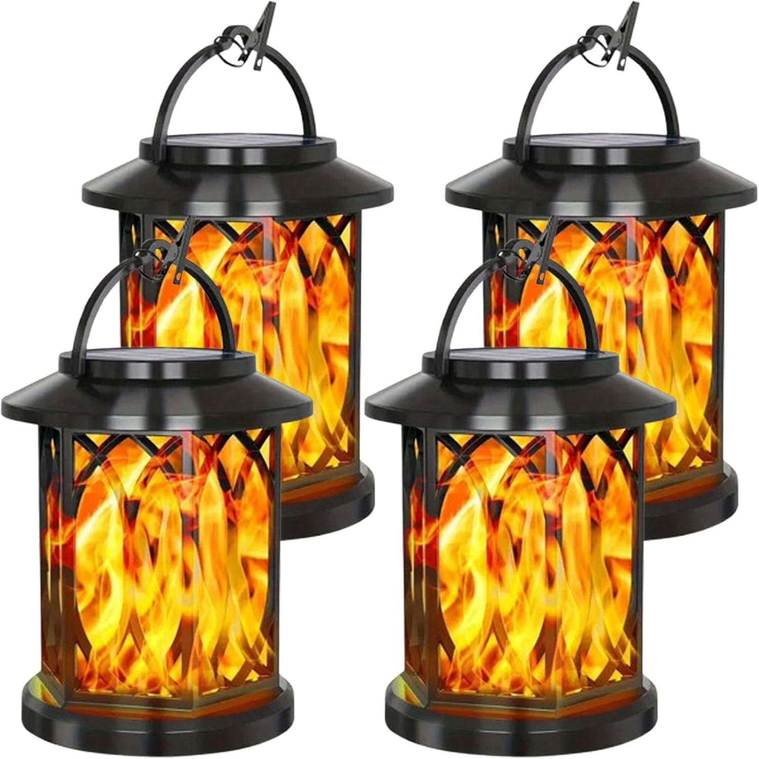 Dancing Flame Solar Lantern, Upgraded Flickering Flame Solar Lantern ...